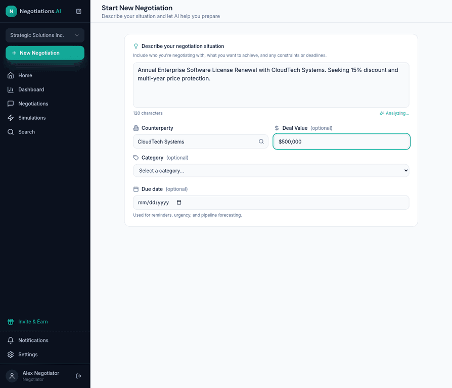 Features: AI Negotiation Coach for Procurement | Negotiations.AI